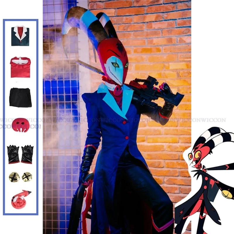 Anime Cosplay Party Uniform Suit With Tail Blitzo Helluva Blitzo Boss ...