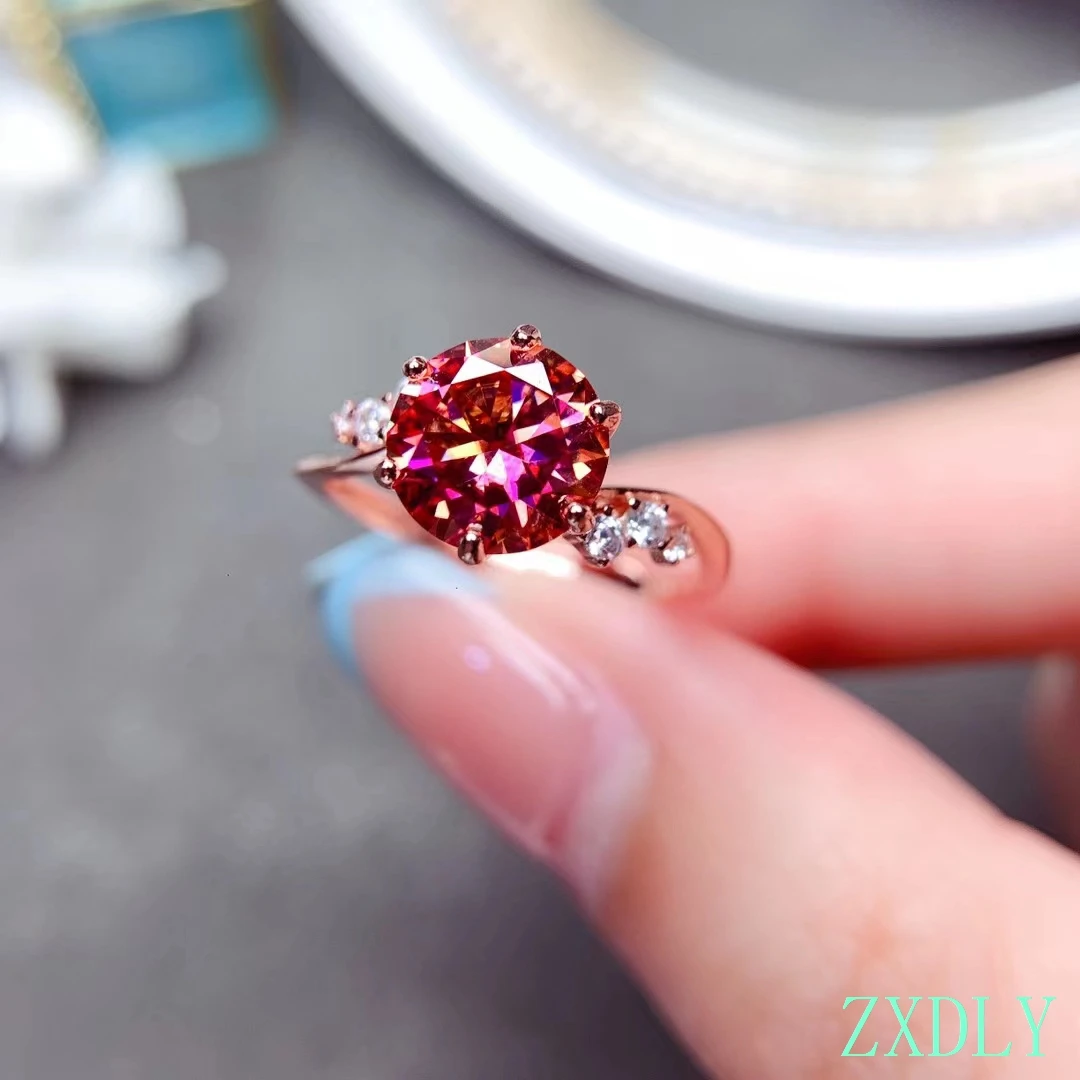 2022-Newest-Red-Moissanite-Ring-Real-925-Silver-Fine-Jewelry-2CT-Lab ...