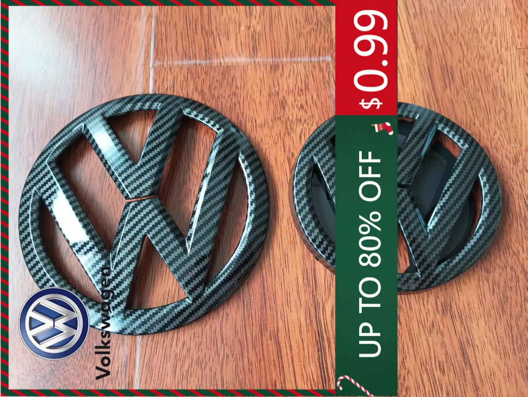 For VW Volkswagen 2026 Hot Emblems Black 13.5CM Front & 11CM Rear ...