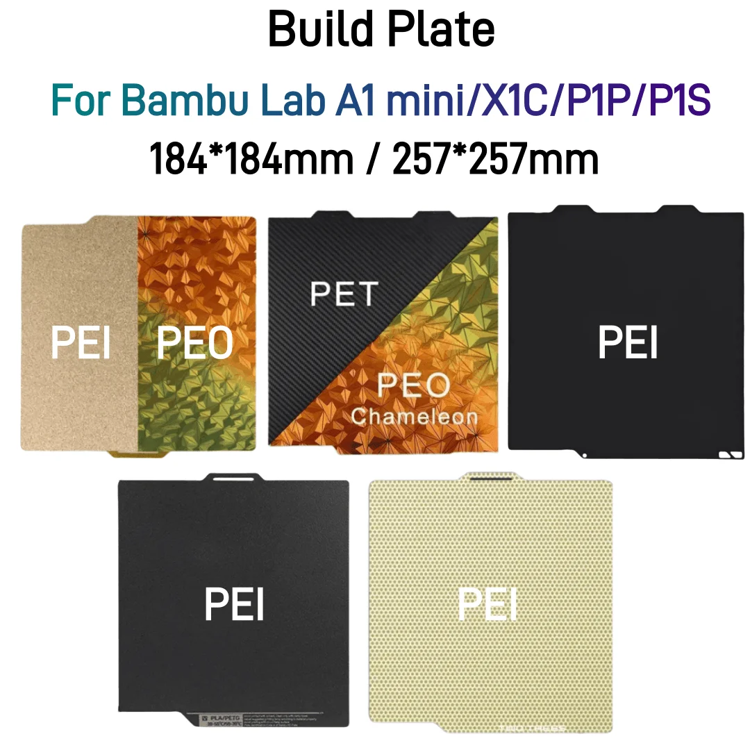 For-Bambu-Lab-A1-Mini-Build-Plate-184X184mm-PEI-Build-plate-257X257mm ...