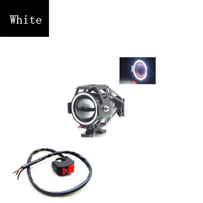 WXZOS-125W-Angel-Eyes-Light-Motorcycle-Headlight-LED-Fog-Spotlight-with ...