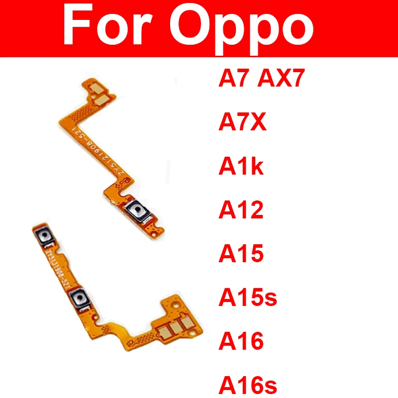 Power Volume Flex Cable For OPPO A7 AX7 A1K A12 A15 A15S A16 A16S On OFF Power Volume Button ...