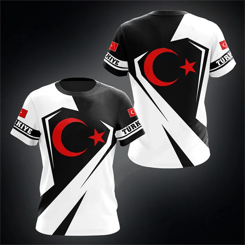 Turkish Flag Camouflage 3d Print Summer Men/Women Round Neck T-shirt ...