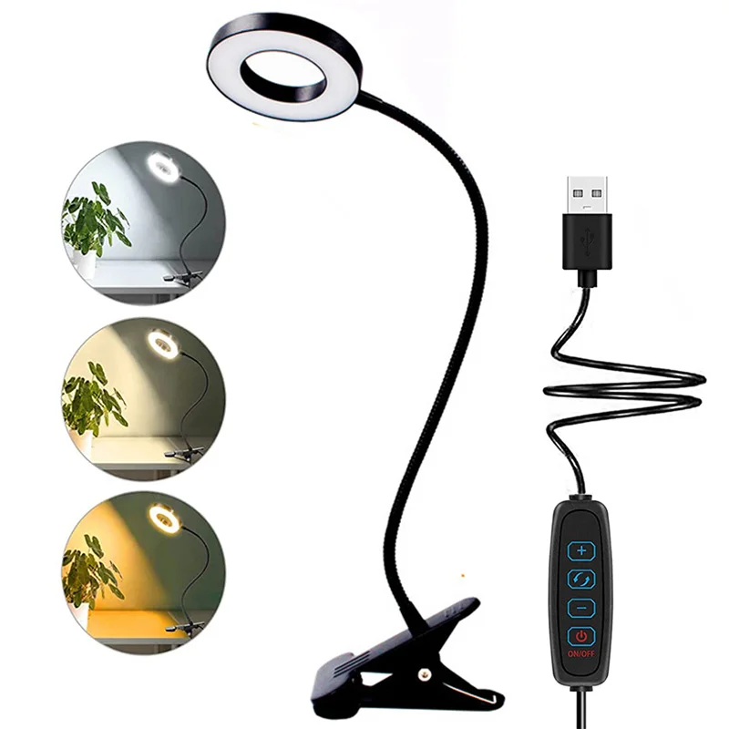 USB-LED-Reading-Light-With-Clip-Desk-Lamp-3-Lighting-Modes-10-Dimmable ...