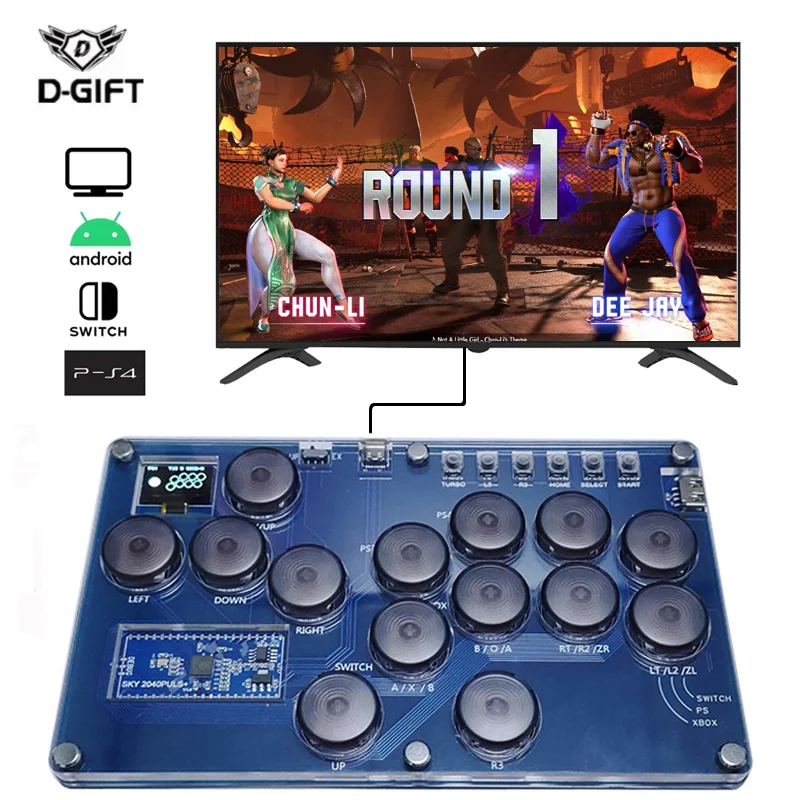 HITBOX-Covers-SOCD-Street-Fighter-6-Custom-Game-PS5-Raspberry-Pi-Axis-SKY2040-Fighting-Keyboard ...