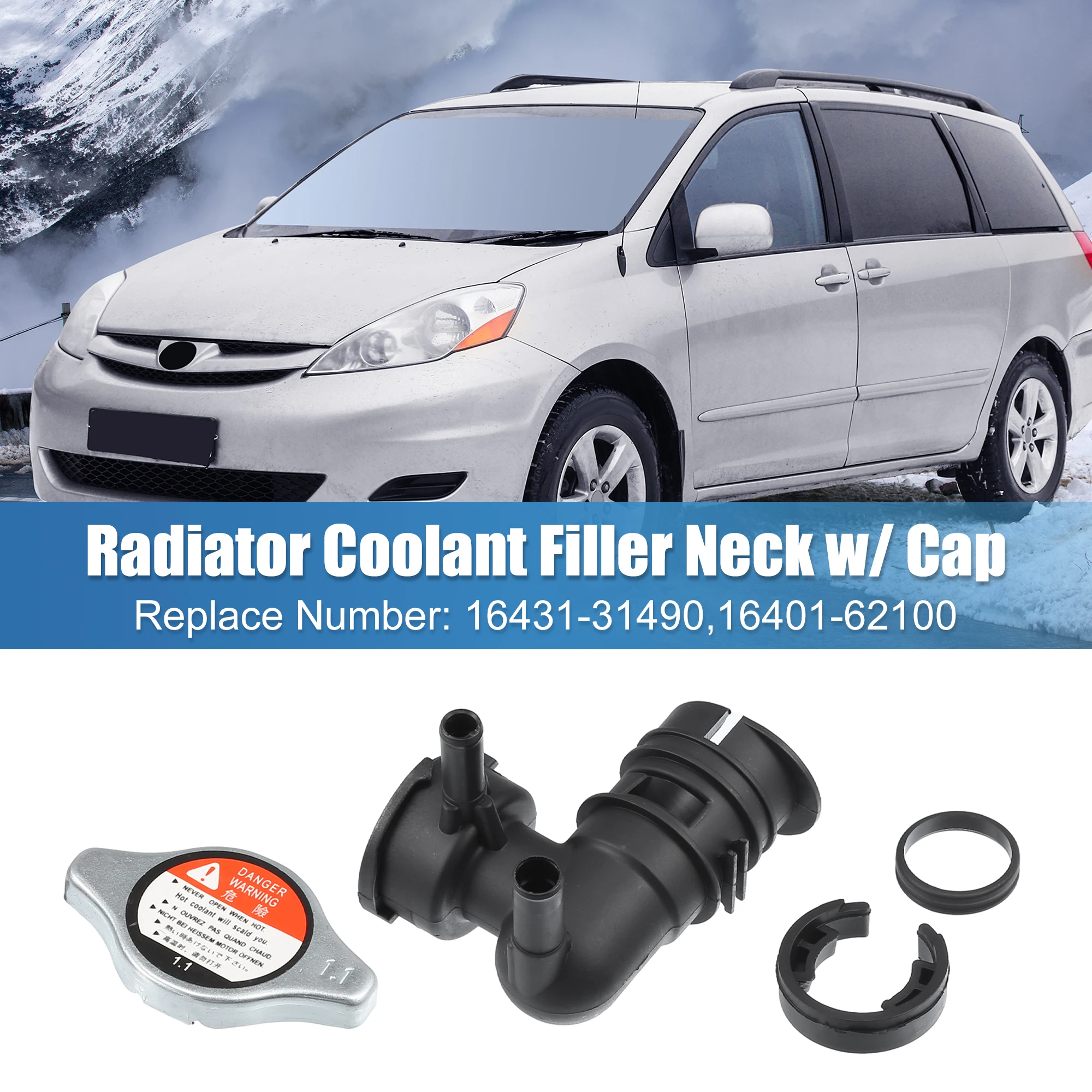 X Autohaux Car Engine Radiator Coolant Filler Neck with Radiator Cap ...