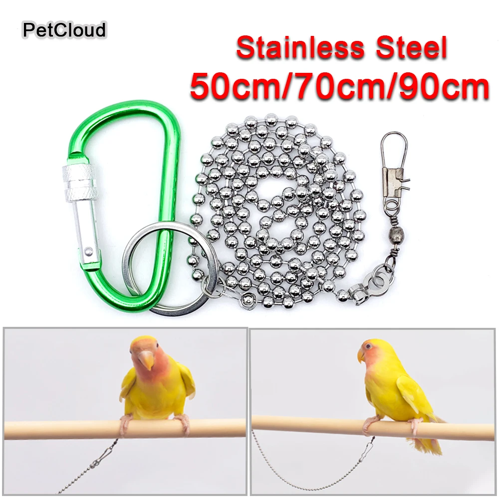 50-70-90cm-Stainless-Steel-Bird-Foot-Chains-Parrot-Leash-Bird-Chain ...