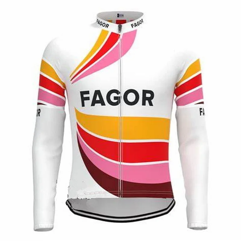 FAGOR TEAM Retro Classic Men Spring Summer Cycling Jerseys Long Sleeve ...