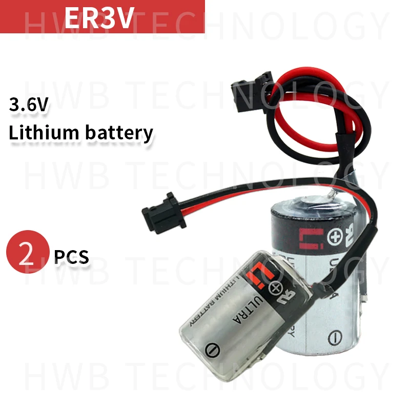 2pcs/lot 100% Original New Er3v 3.6v 1200mah Plc Battery With Black ...