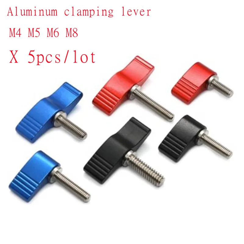 5pcs-CNC-M4-M5-M6-M8-L-Aluminum-alloy-Male-Thread-Clamping-Lever ...