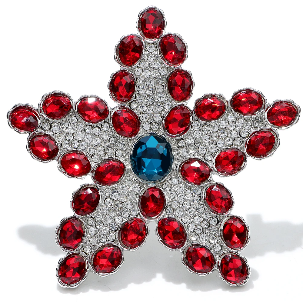 CINDY XIANG New Rhinestone Large Starfish Brooch Fashion Cute Pin 2 ...