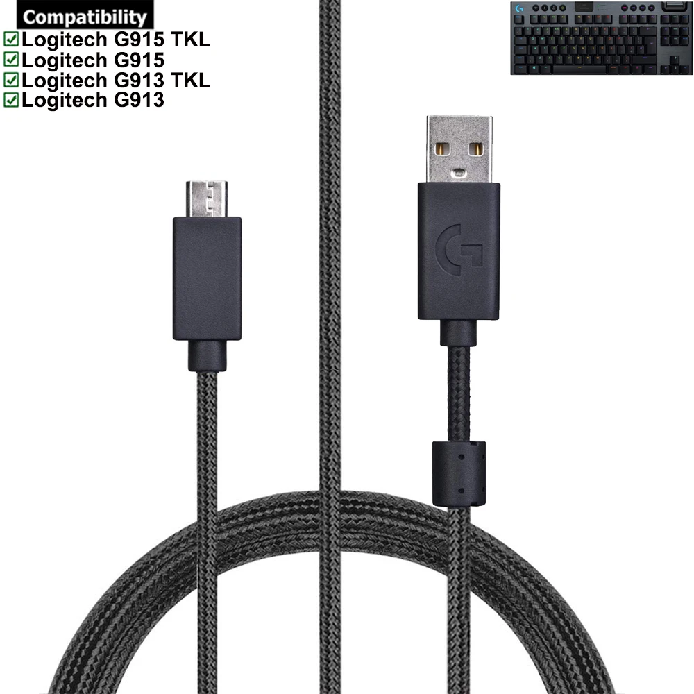 Replacement-Nylon-Braided-Cable-Micro-USB-Female-Adapter-For-Logitech ...