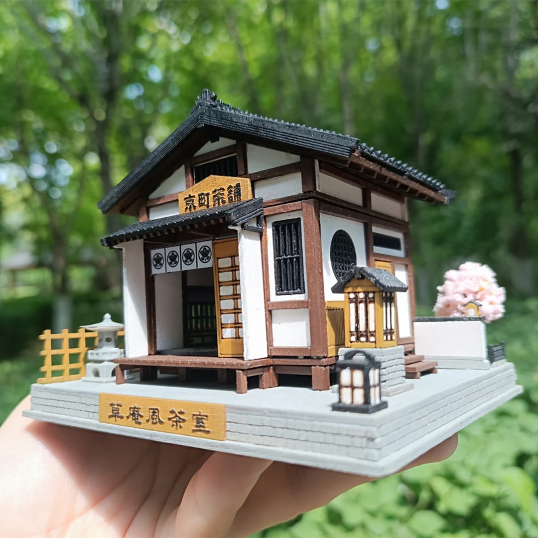 NEW-DIY-Wooden-Miniature-Model-Kit-Japanese-Tea-Room-Casa-Doll-Houses ...