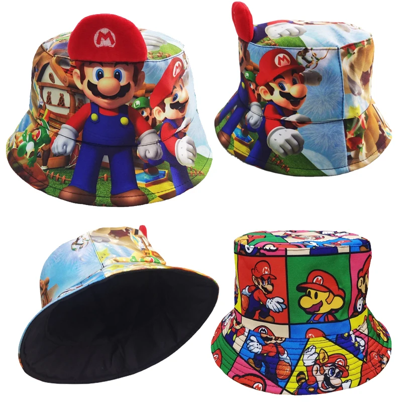 Super-Mario-Bros-Print-Fisherman-Hat-Cute-Cartoon-Figures-Mario-Fashion ...