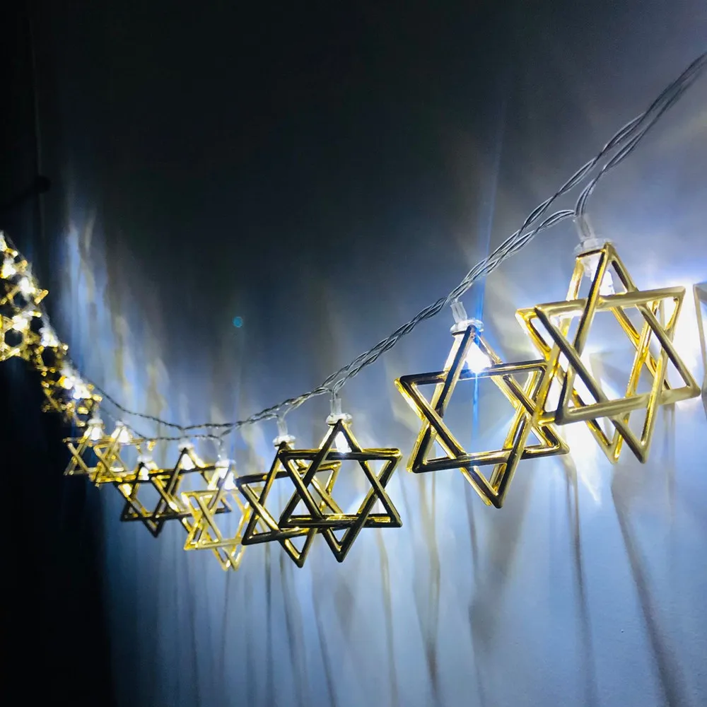 1-65m-10LEDs-Judaism-Mogen-David-Star-Lights-String-Hanukkah-Shavuot ...