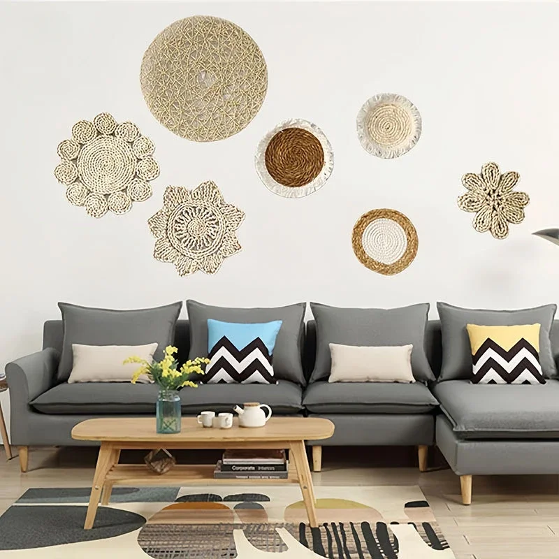 Handmade-Grass-Weaving-Wall-Mounted-Wall-Art-Living-Room-Decoration ...