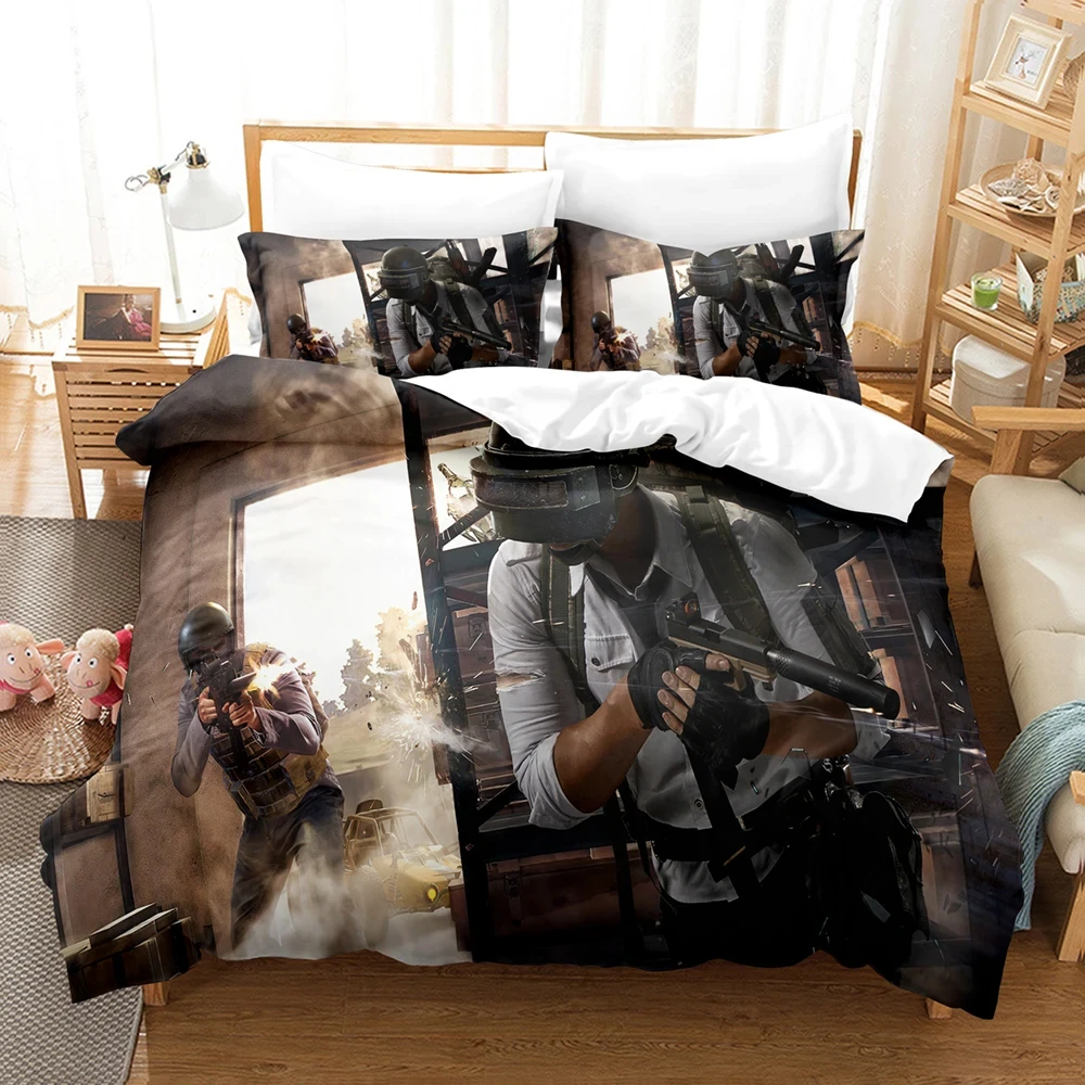 3D Print Game Battlegrounds PUBG 2_3pcsBedding Set Boys Girls Twin ...