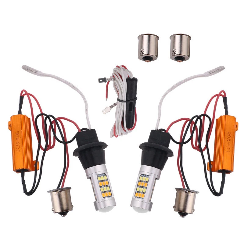 Dual Mode Auto LED Turn Signal Bulbo, Luz diurna, DRL Lâmpada, WY21W, 1Pc