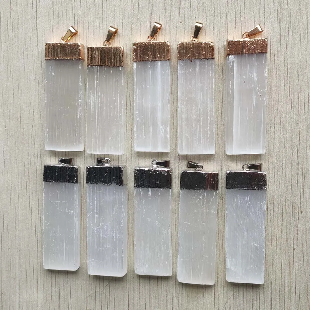 Fashion-Natural-Selenite-Plaster-Pendants-Rock-Mineral-Specimen-Jewelry ...