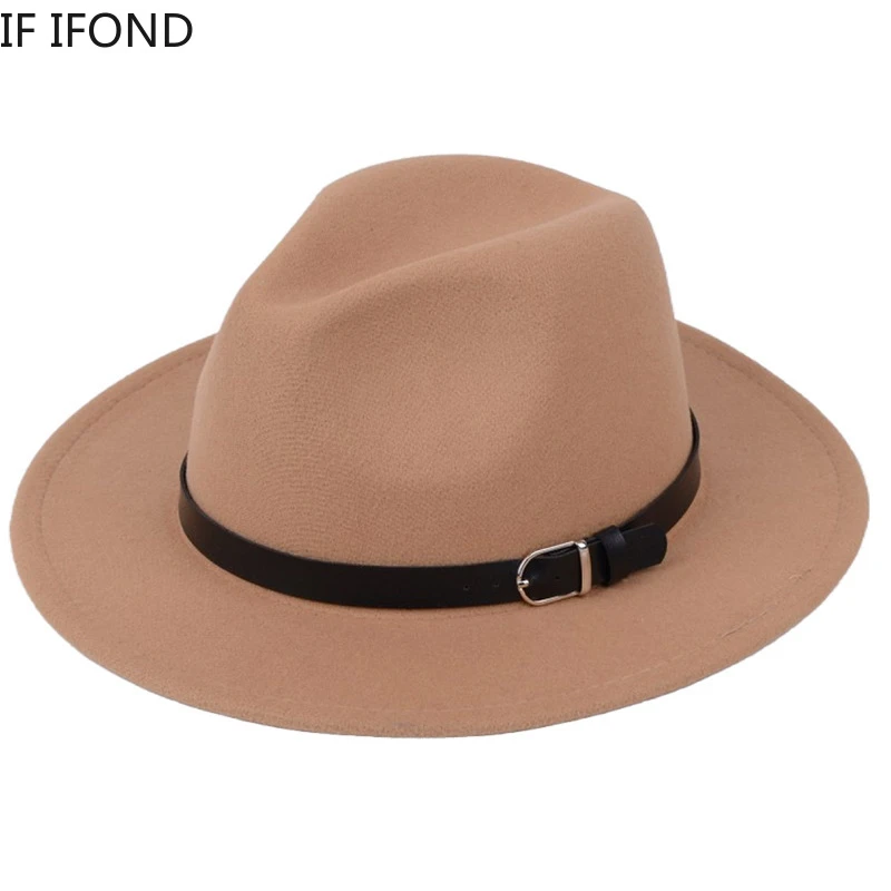56-60cm Classic British Fedora Hat Men Women Imitation Woolen Winter ...
