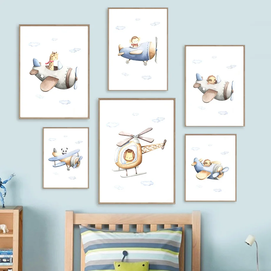 Nursery Posters Safari Animals | Animal Posters Kids Rooms | Airplane ...