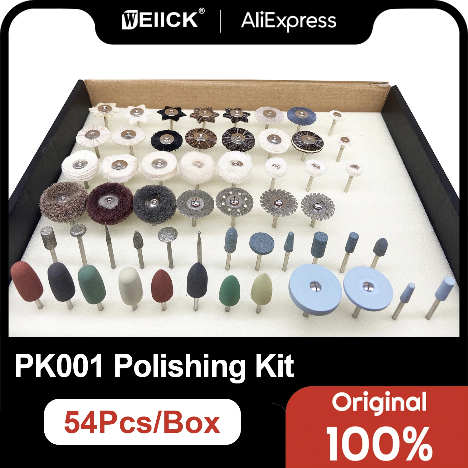 50 Or 54pcs/Set Dental Laboratory HP Kit Zirconia Buff Burs Brush ...