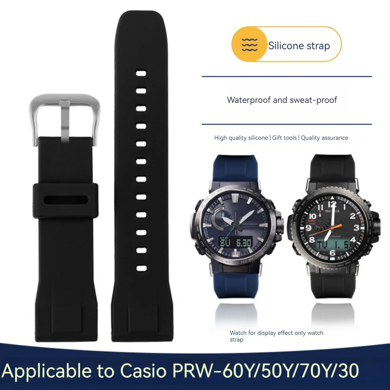 Silicone-Watch-Strap-for-Casio-PROTREK-Series-PRW-60-PRW-70YT-50-30-PRG ...