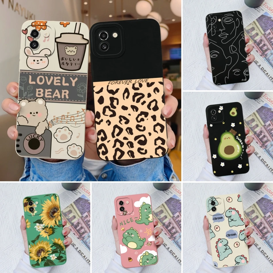 For-Samsung-Galaxy-A03-Core-A03S-Cases-Cartoon-Liquid-Silicone-Full ...