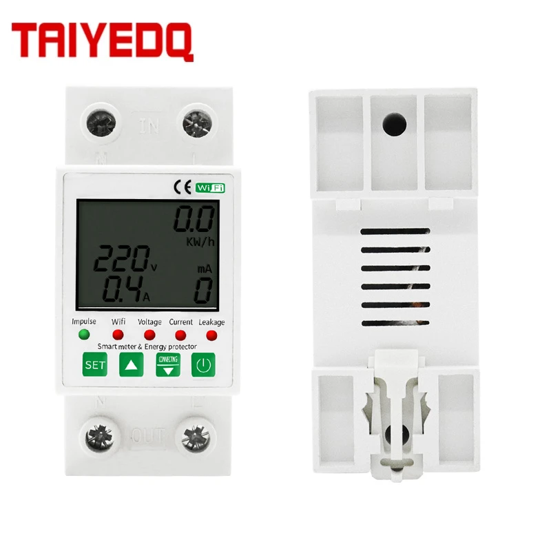 2p 63a Tuya App Din Rail Wifi Smart Circuit Earth Leakage Over Under ...