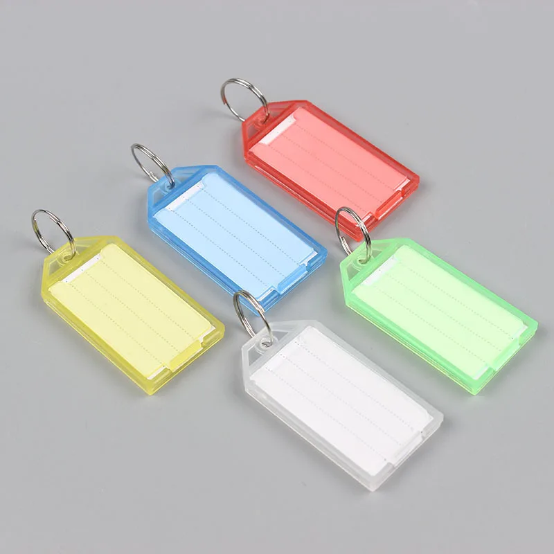 20-Pieces-Flap-Transparent-Keychain-Colorful-Plastic-Label-Keychain ...