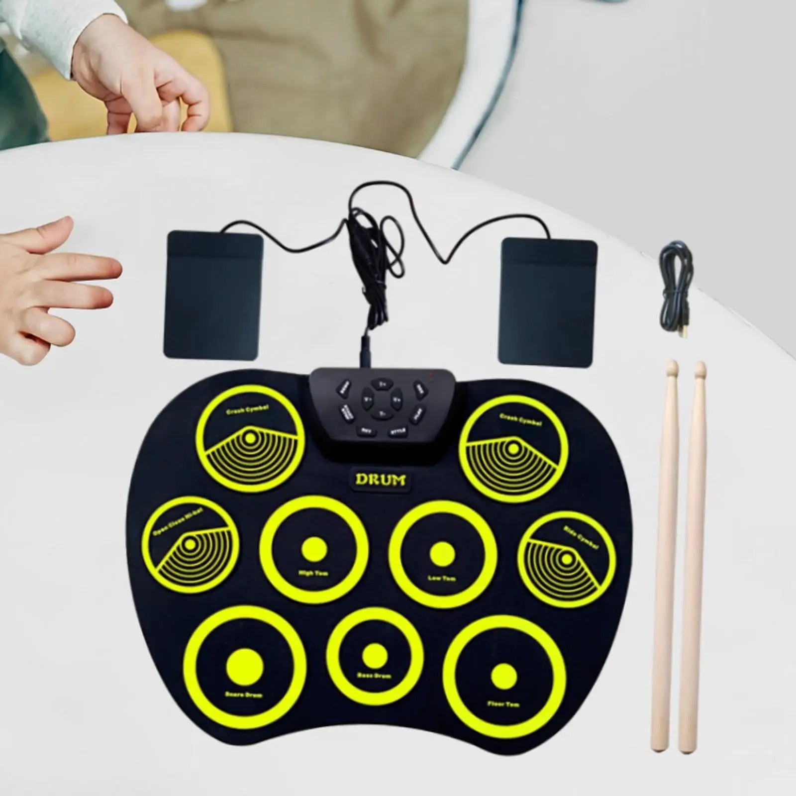 Electronic-Drum-Set-Lightweight-Pedal-Controller-Digital-Drum-Kit-with ...