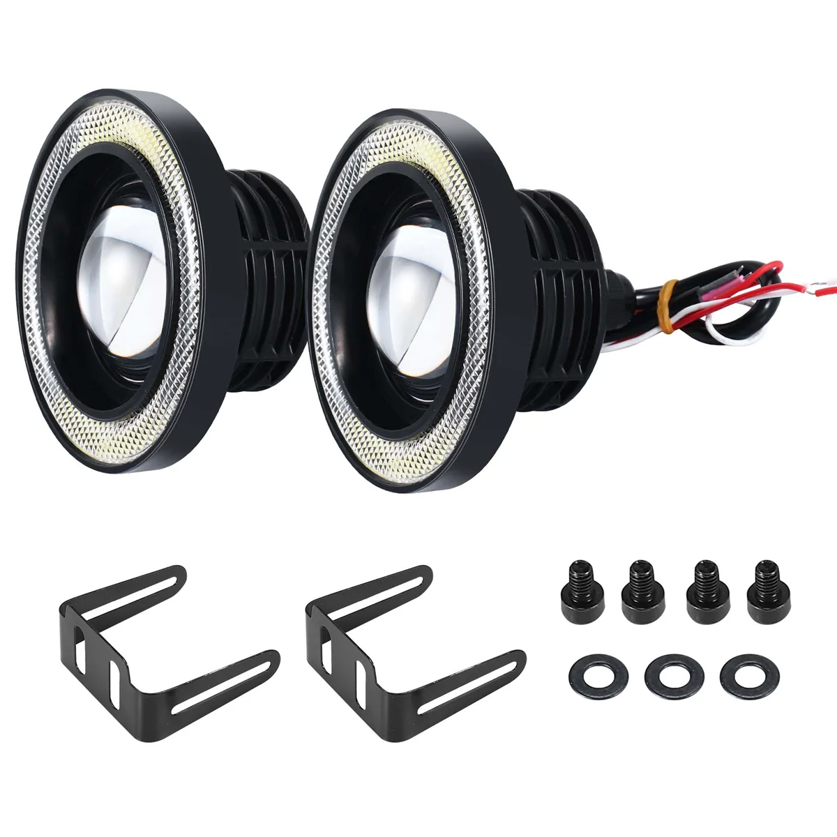 2Pcs-Car-Universal-3-5-Inch-Cob-Angel-Eye-Fog-Lights-Headlights-Running ...