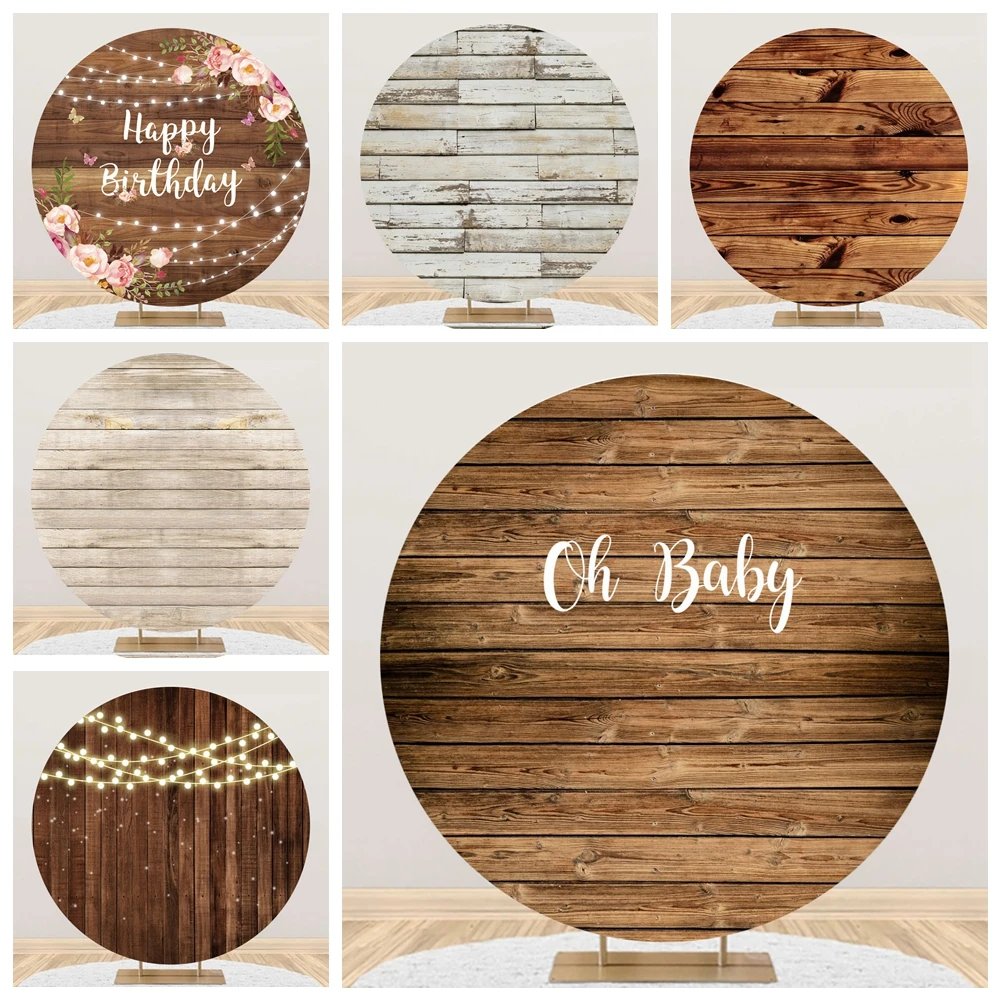 Wood-Round-Backdrop-for-Cover-Photography-Rustic-Brown-Wooden-Board ...