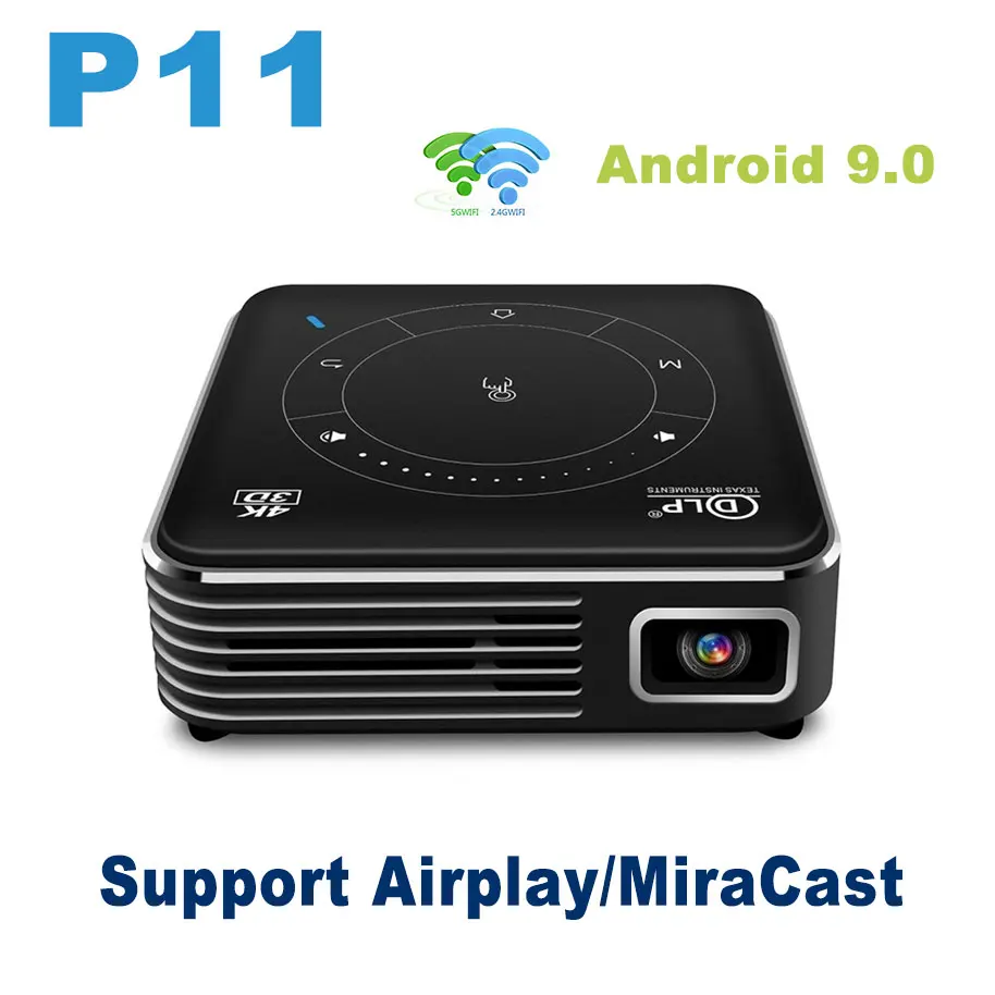 P11 Draagbare Dlp Mini Projector Android 9.0 4K 2Gb 4Gb DDR4 16Gb 32Gb ...