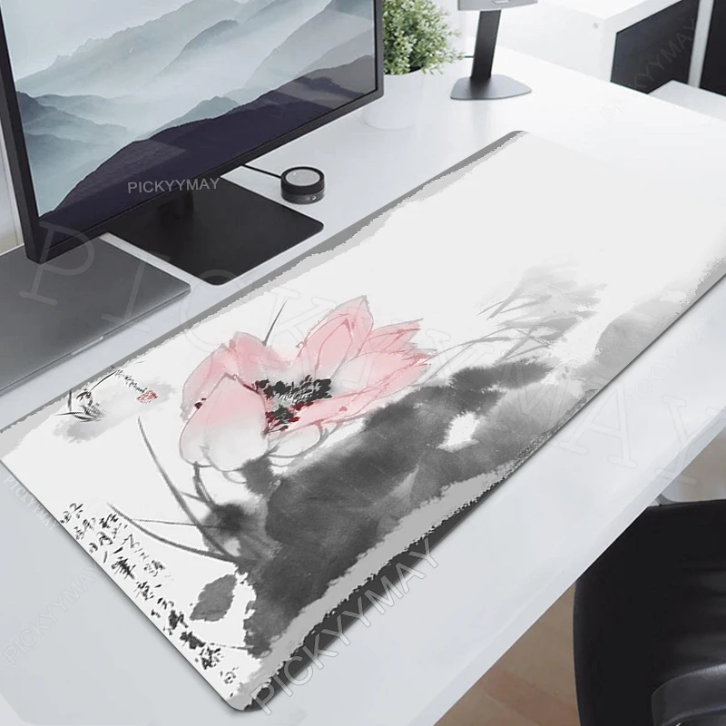 Chinese-Ink-Painting-Large-Mouse-Pad-Lotus-Computer-Mousepads-Gaming ...