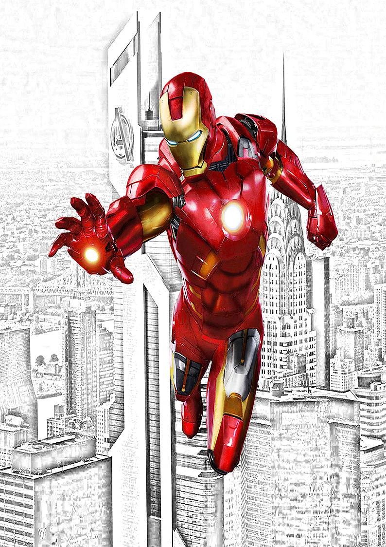 Iron Man Flying Sketch