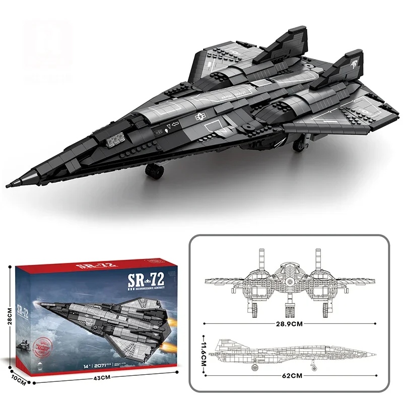 2071PCS SR-72 Supersonic Jet Fighter Building Blocks Air Force ...