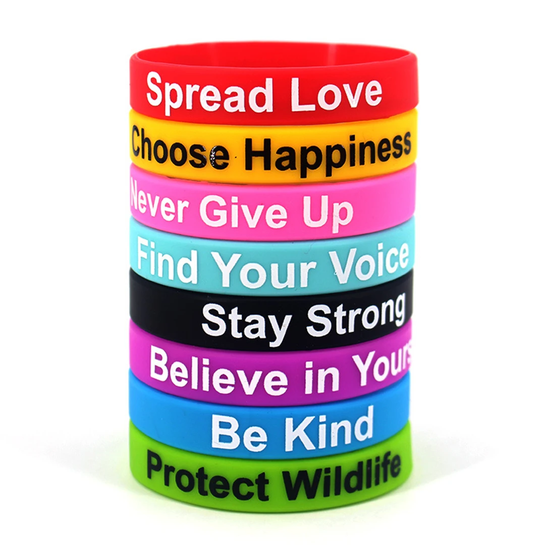 Motivational-Silicone-Wristbands-Rubber-Band-Bracelets-Fun-Motivational ...