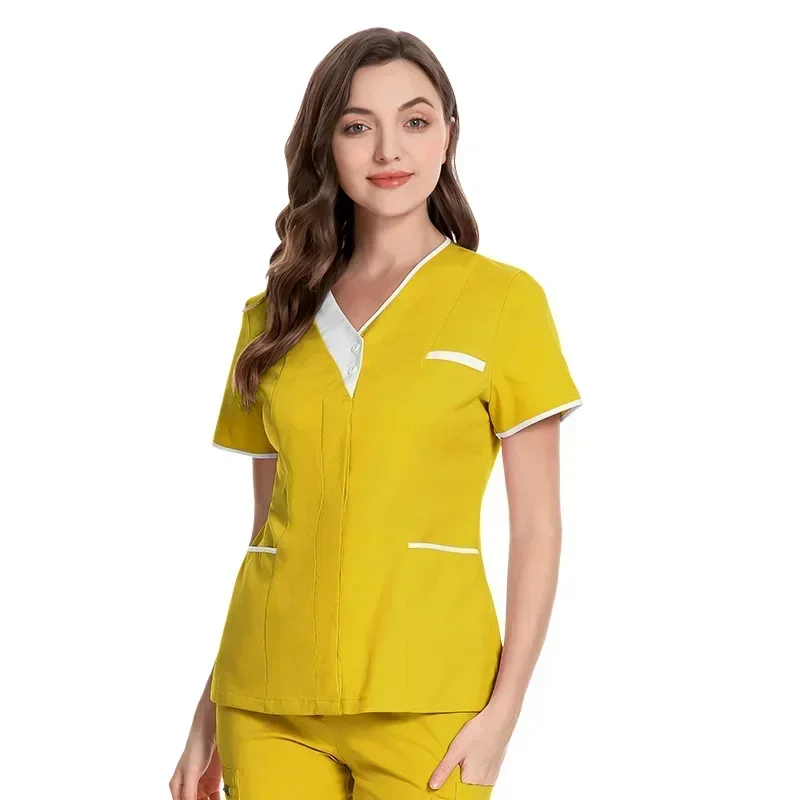 Fashion-Slim-Fit-Tops-Summer-Lab-Overalls-Scrub-Clothes-Women-Beauty ...