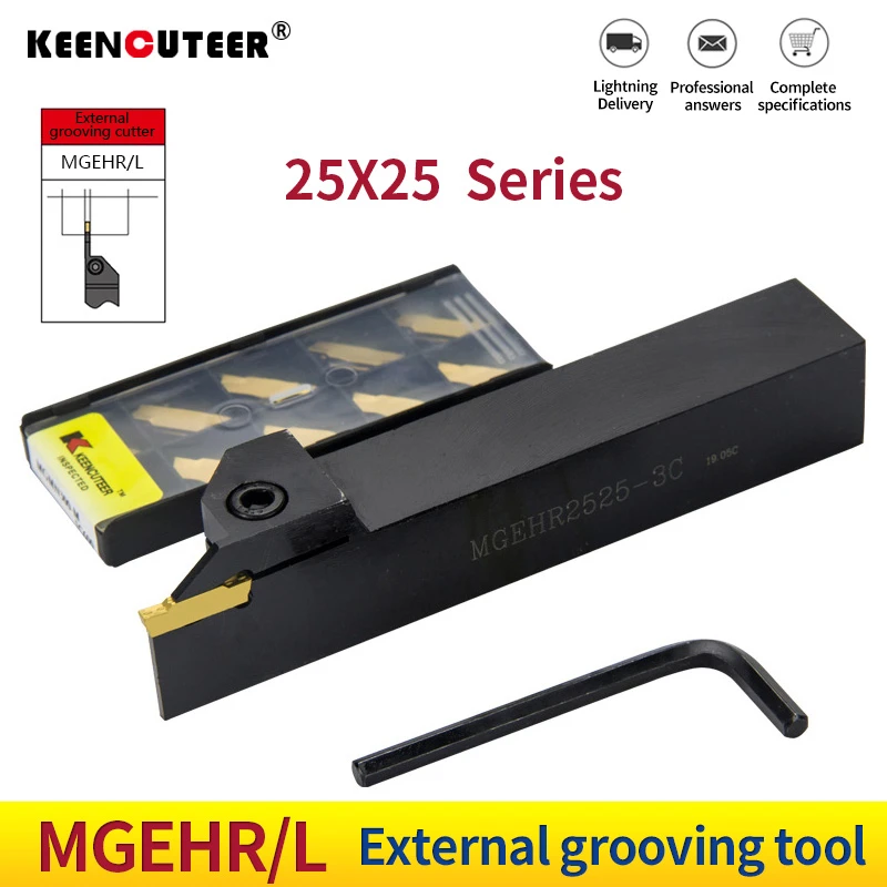 1pc Mgehr2525-1.5/2/2.5/3/4/5 Grooving Tool Holder Mgmn Carbide Insert ...