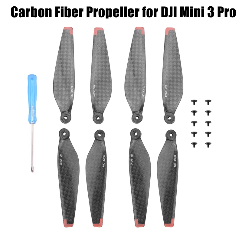 Carbon Fiber Propeller Para Dji Mini 3 Pro Props Blade Substitui O Peso