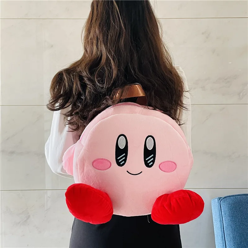 Cartoon Kirby Plush Kawaii Backpack - KawaiiMerch.com