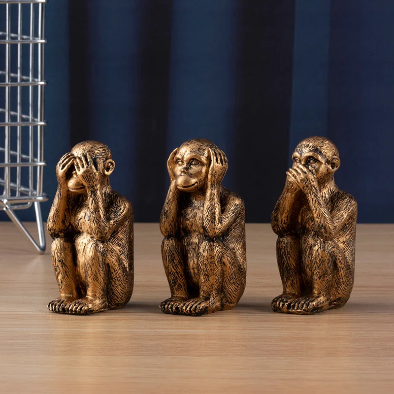 Monkeys Statue Set - Hear No Evil See No Evil Speak No Resin Monkey ...