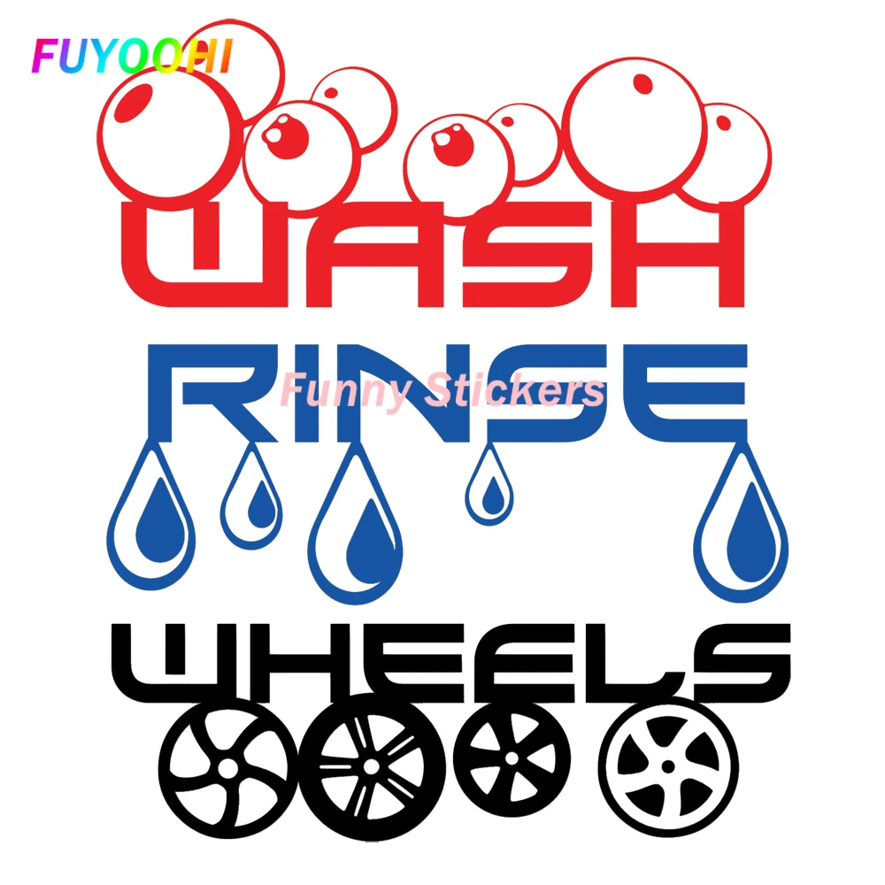 FUYOOHI Play Stickers Fashion Car Detailing Wash Rinse & Wheels Vinyl ...