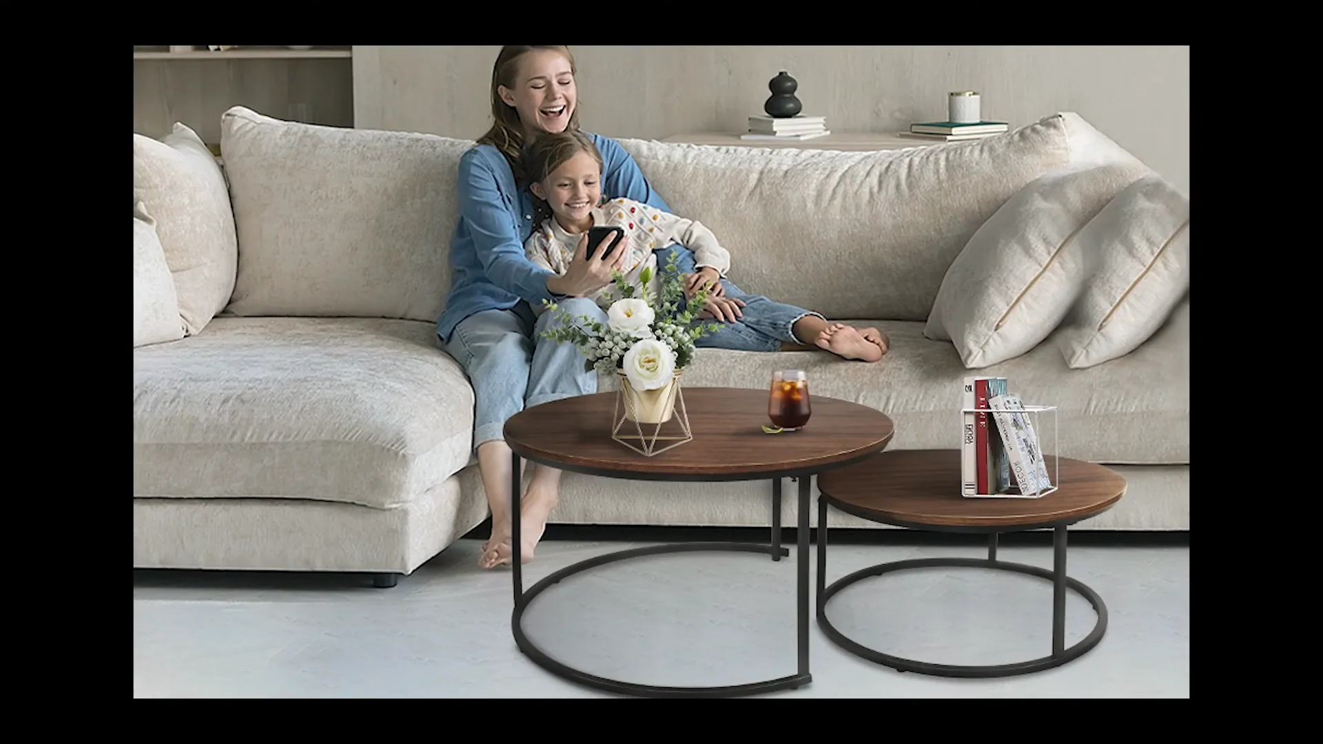 JM COLLECTIONS- Multipurpose Nesting Table Set – 2-Piece Iron & Metal ...