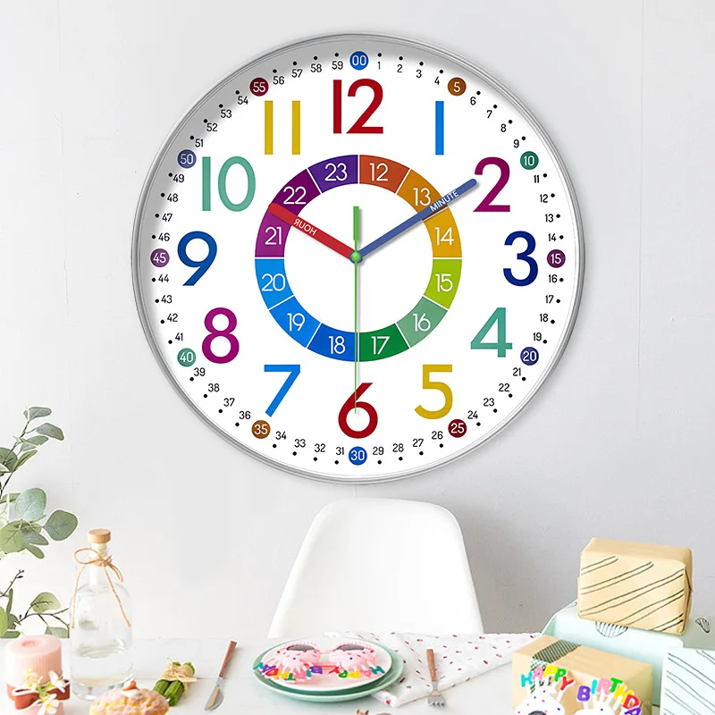 8/10/12 Inch Simple Early Education Wall Clock Creative Children's Room ...