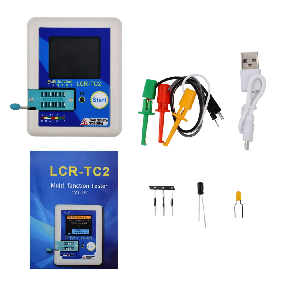 LCR-TC2-Transistor-Tester-High-Precision-LCD-Digital-Meter-Diode-Triode ...
