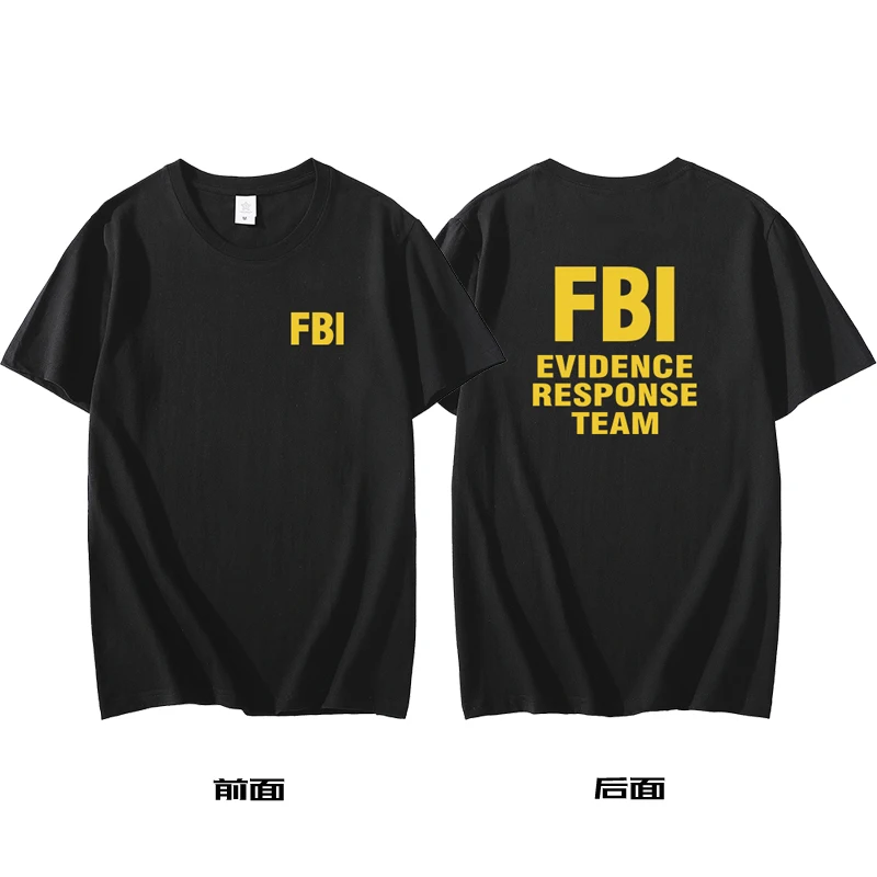 FBI FBI Agent Short-sleeved T-shirt Men's Cotton Casual Half-sleeved ...