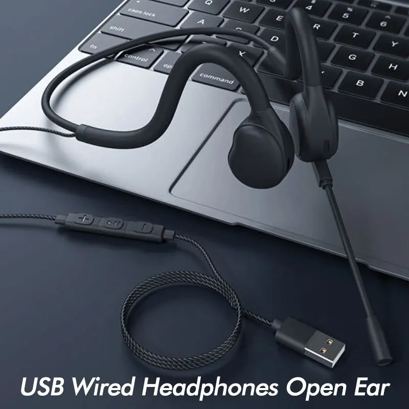 USB-Wired-Headphones-Universal-PC-Gaming-Headset-w-Dual-Microphone-Boom ...