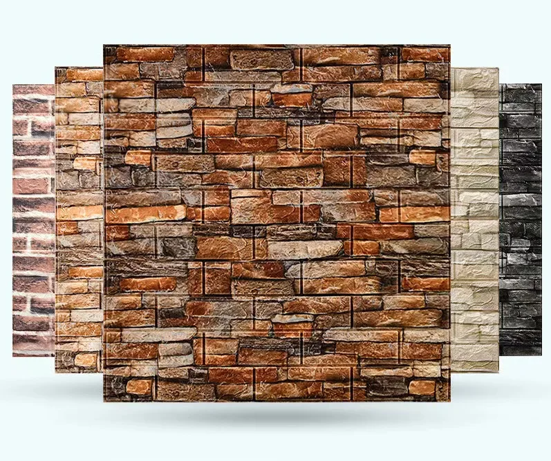 10pcs-3D-Wallpaper-Retro-Self-Adhesive-Foam-Wall-Sticker-Living-Room ...